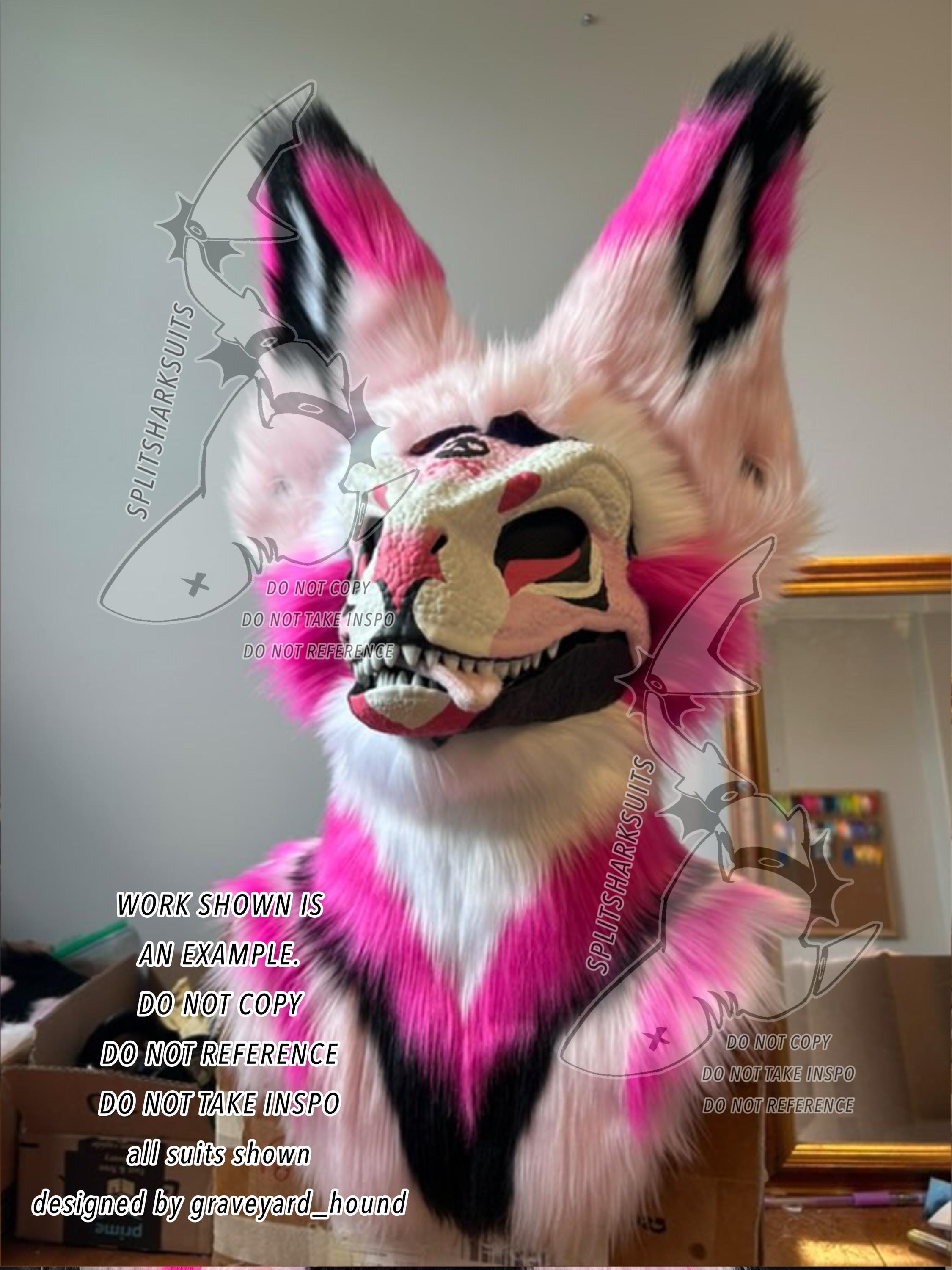 Wide Dinomask Ear Base Pattern - Splitsharksuits - Etsy