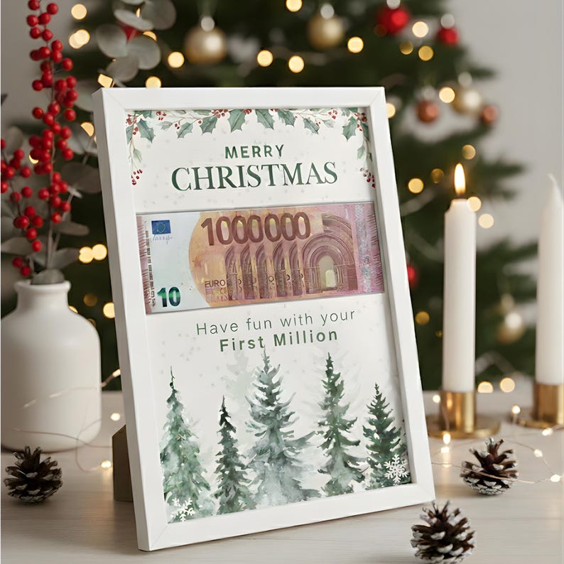 Printable Christmas Money Gift | Funny Cash Gift | “your First Million ...