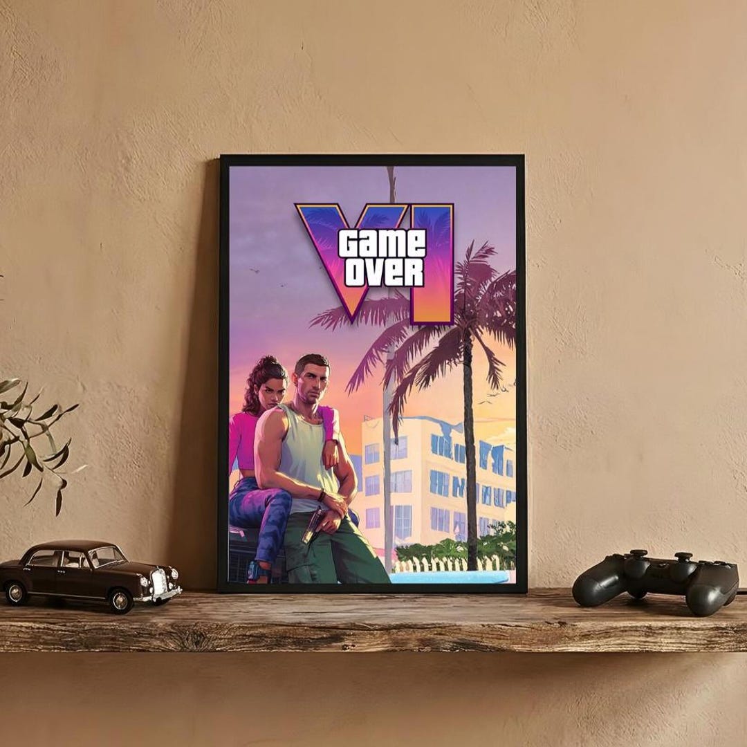 GTA Game Over Poster | Gta VI & Gta 5 Gift for Gamers – Gaming Gifts ...