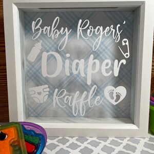 Diaper Raffle Box, Baby, Shower, Pregnancy, Maternity, Adoption, Shadow ...