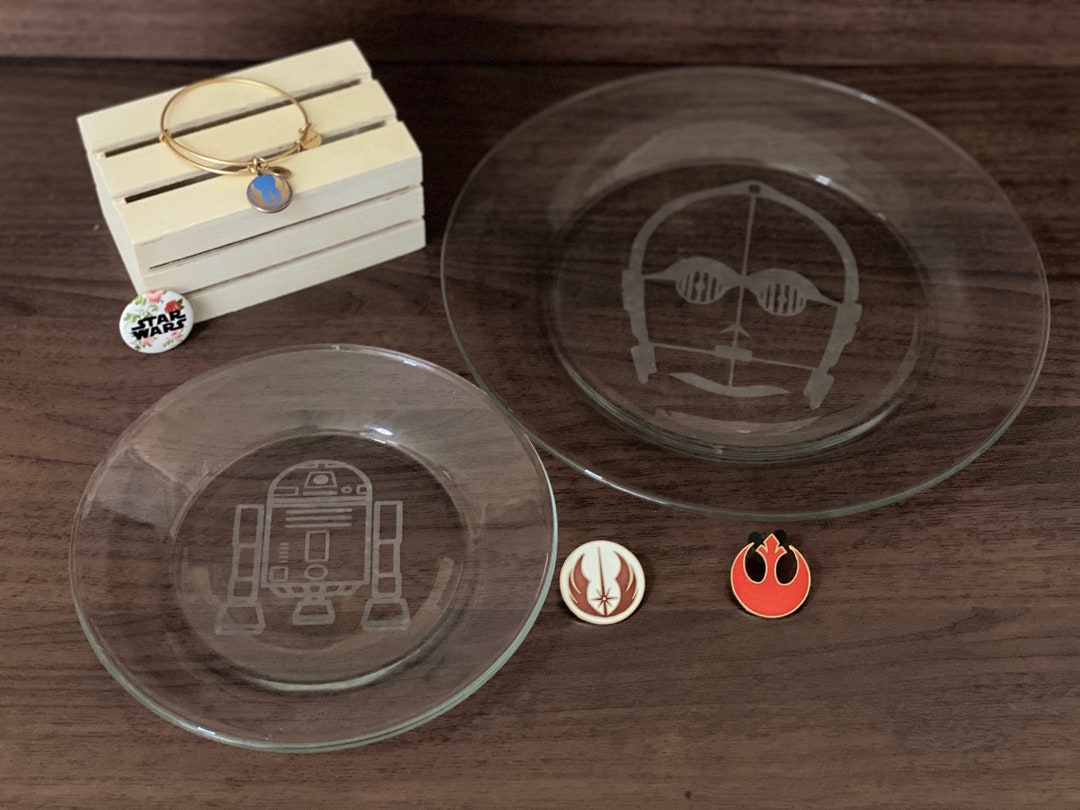 Star Wars Disney Inspired Plates, R2-D2, C-3PO, Droids, Dinnerware ...