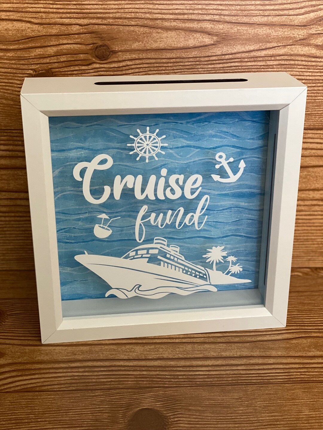 Cruise Vacation Fund Bank, Customize, Personalize, Shadow Box, Travel ...