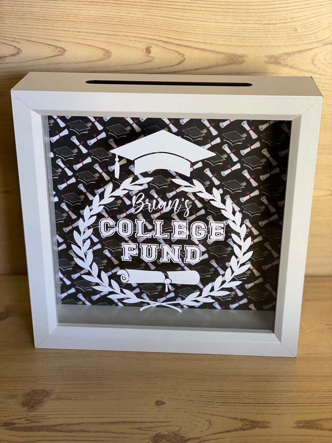 College Fund Bank, Customizable, Personalized, Shadow Box, Tuition ...