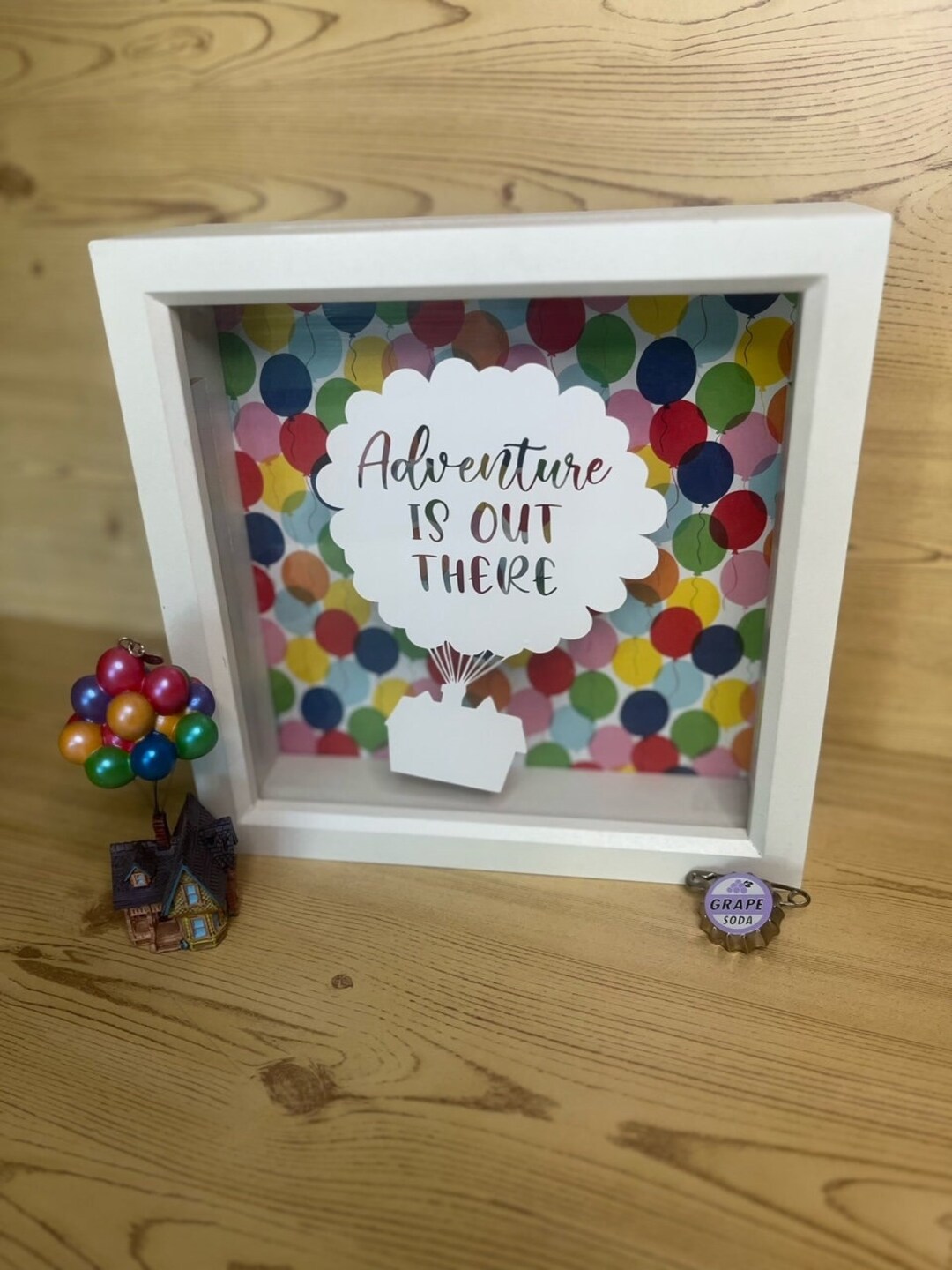 Disney Inspired up Vacation Fund Bank, Personalized, Shadow Box, Travel ...