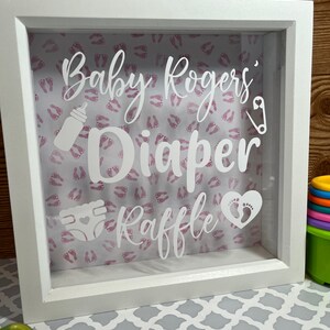 Diaper Raffle Box, Baby, Shower, Pregnancy, Maternity, Adoption, Shadow ...