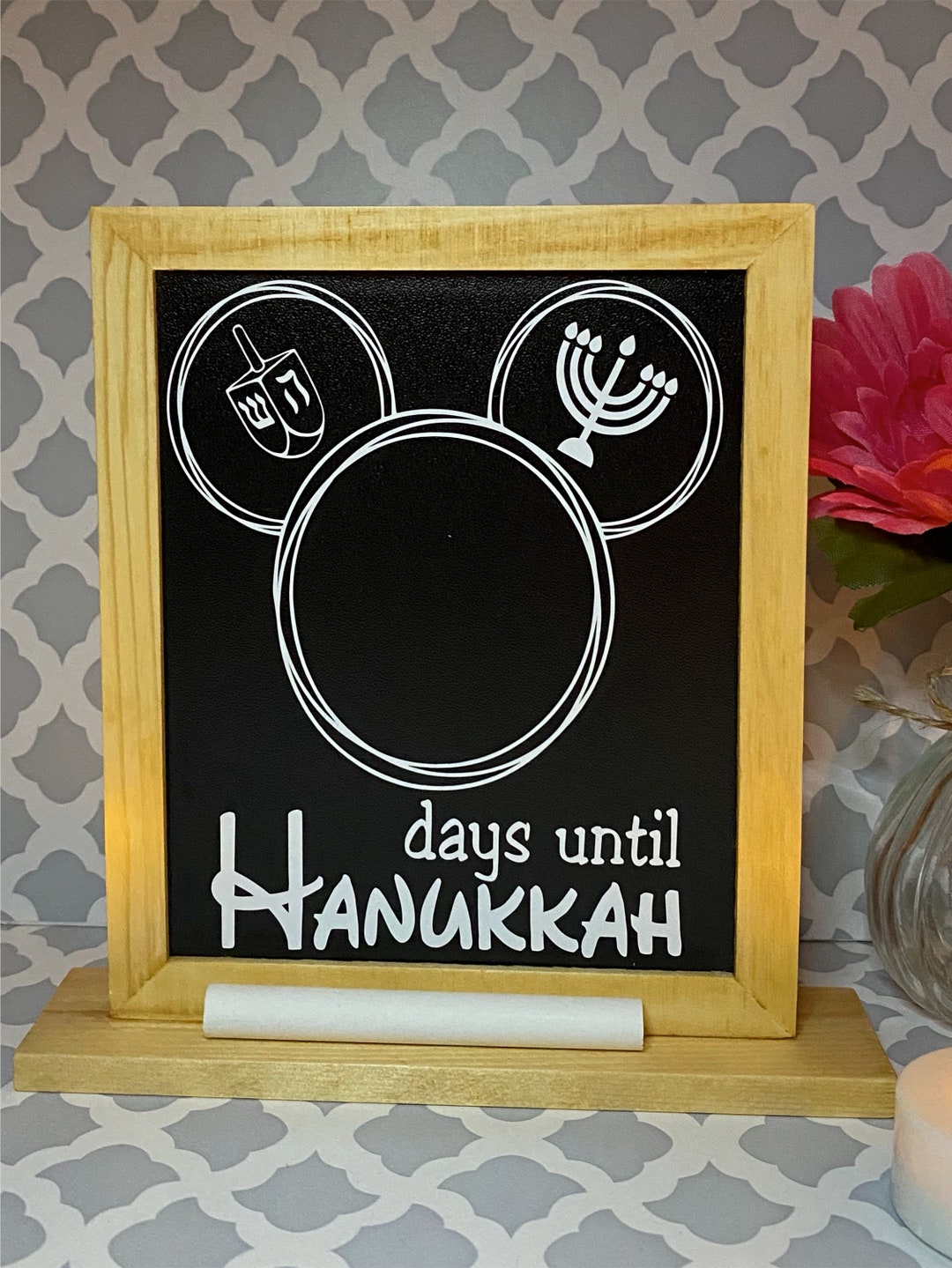 Disney Inspired Mickey Mouse Countdown to Hanukkah Chalkboard, Calendar ...