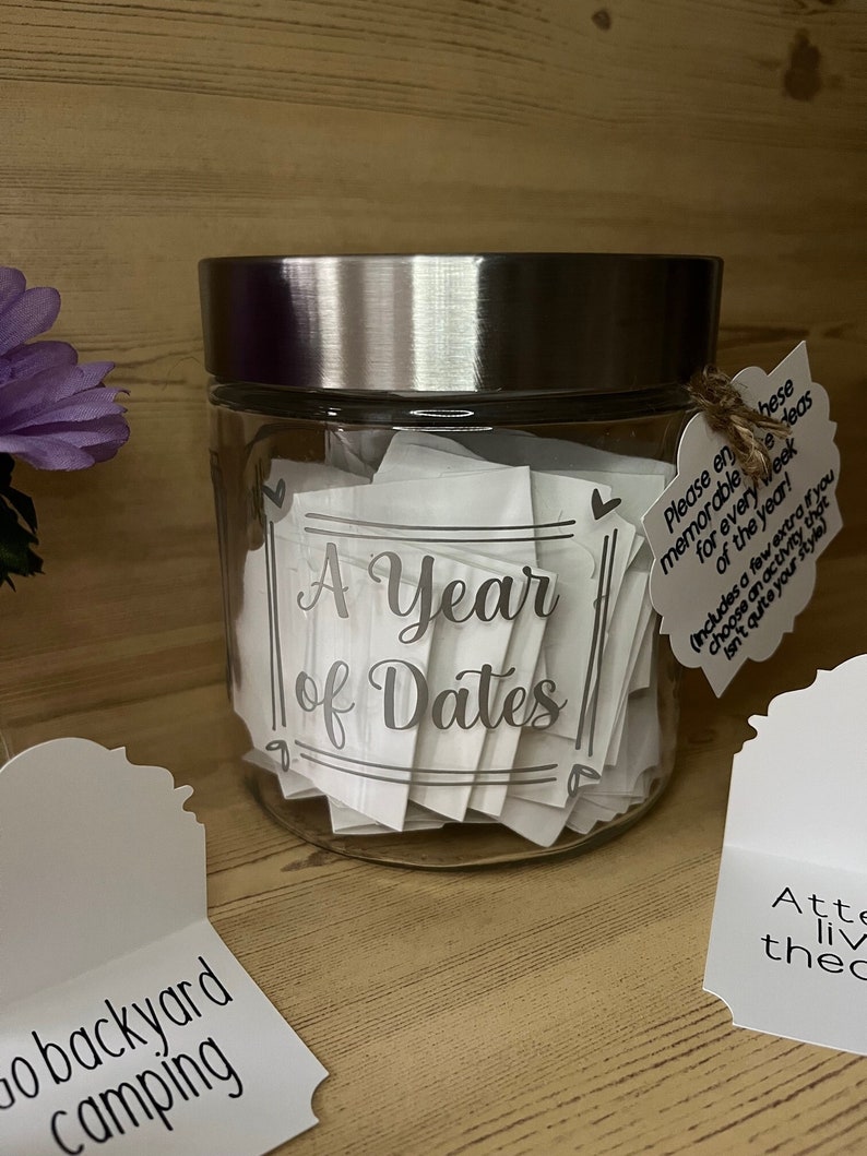 Date Night Jar, A Year of Date Nights, Wedding, Anniversary, Birthday ...