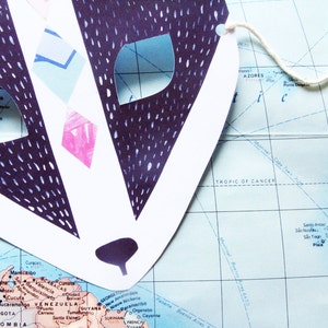 Printable Badger Paper Mask, Home Decor, Gift, Woodland Forest Wedding ...
