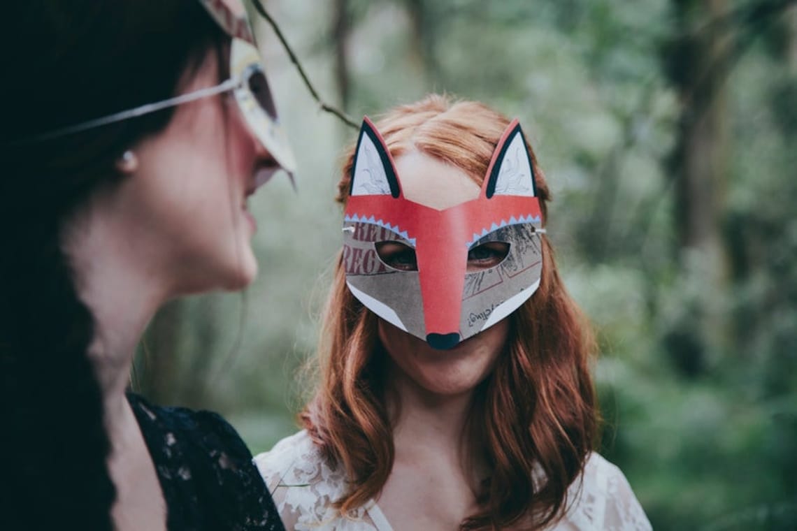 Printable Paper Animal Mask Set Gift Home Decor Woodland | Etsy