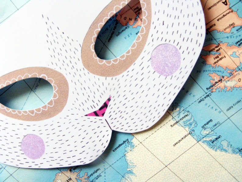 Printable Bunny Rabbit Paper Mask, Gift, Home Decor, Woodland Forest ...
