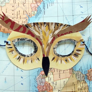 Printable Owl Mask, Paper Animal Mask, Home Decor, Gift, Woodland ...