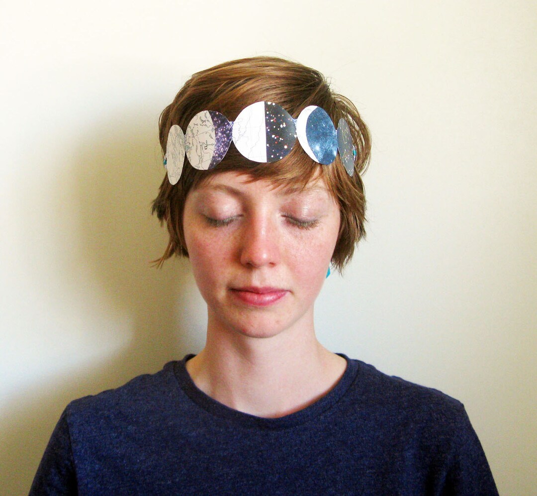 Printale Paper Party Crown, Moon Phases - Etsy