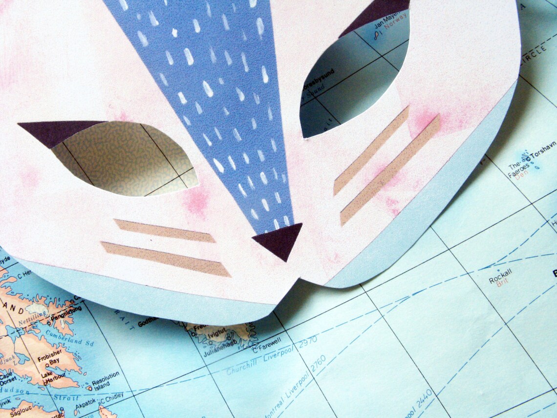 Printable Cat Paper Mask, Gift, Home Decor, Woodland Forest Party or ...