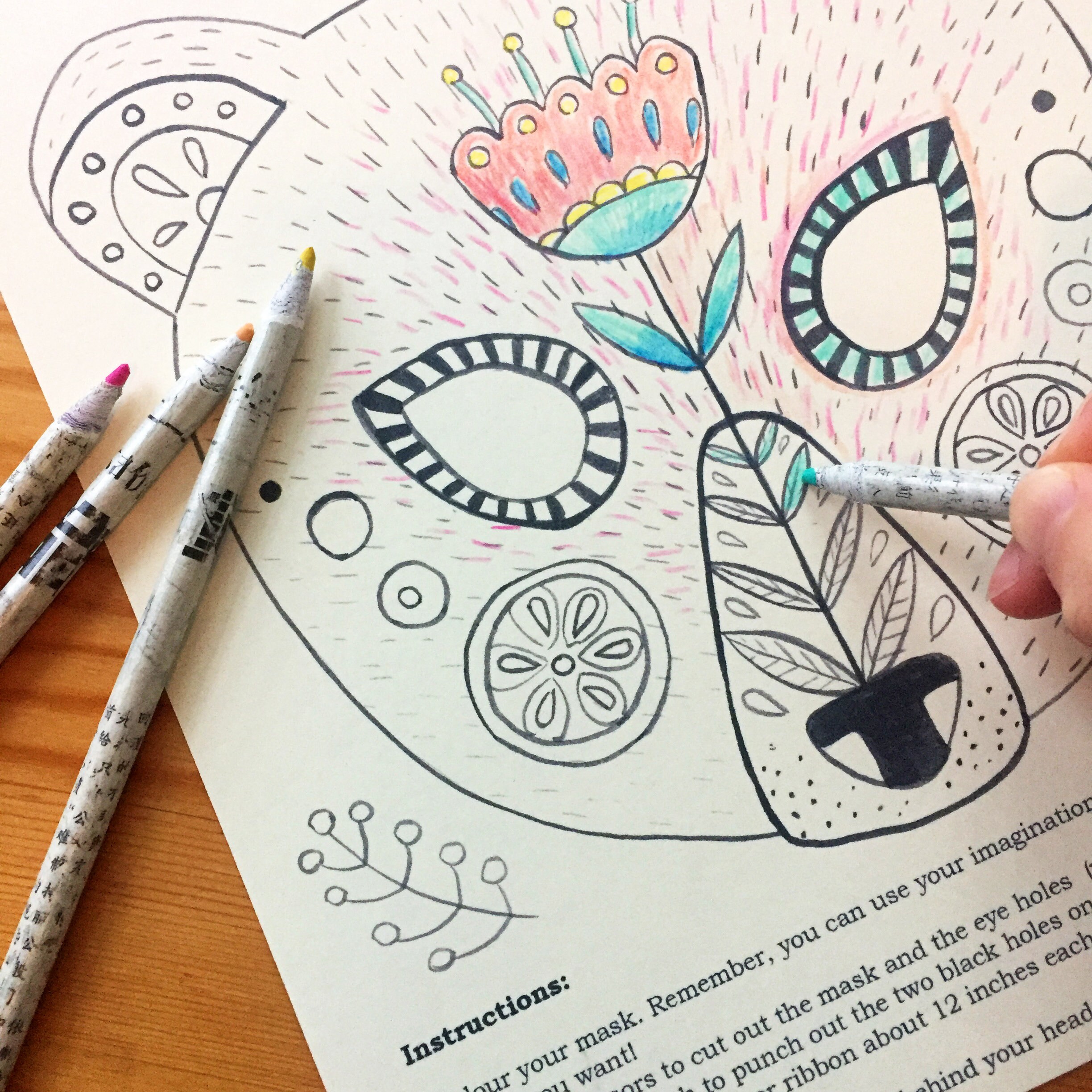 Printable Bear Mask - DIY Animal Paper Craft Coloring Sheet Party Favor ...