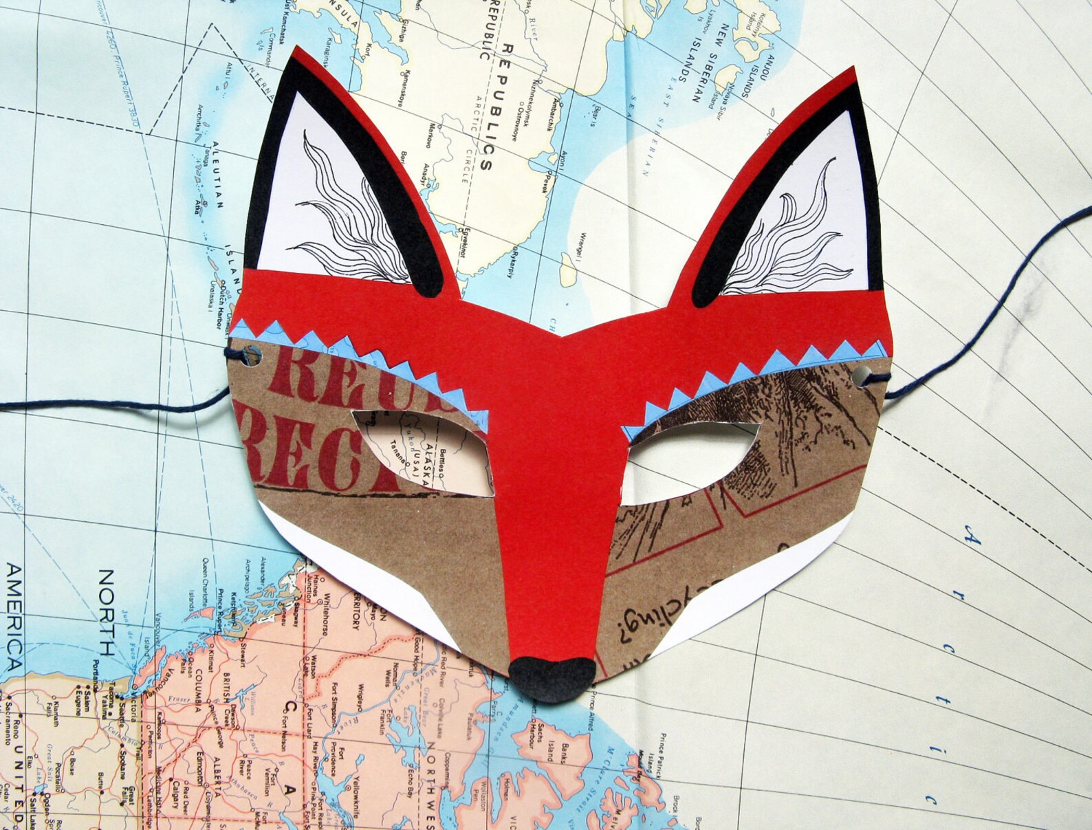 Printable Fox Mask, Paper Animal Mask, Gift, Home Decor, Woodland ...