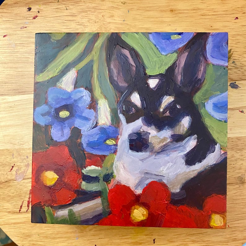 Custom Pet Portrait Painting, Acrylic on Wood Panel or Canvas, Deep ...