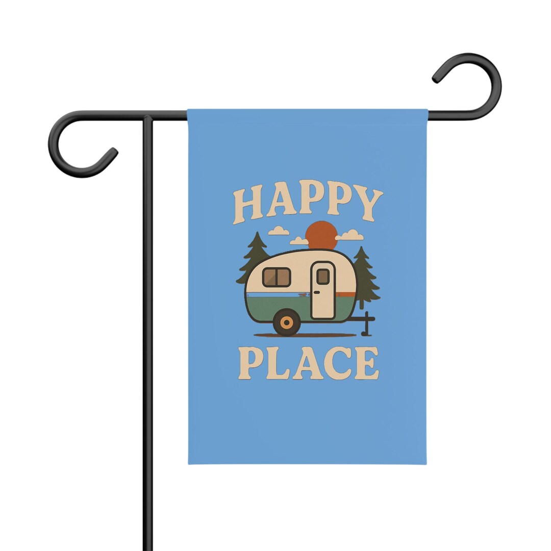 Happy Place Camper Garden Banner | Outdoor Flag, RV Camping Decor - Etsy