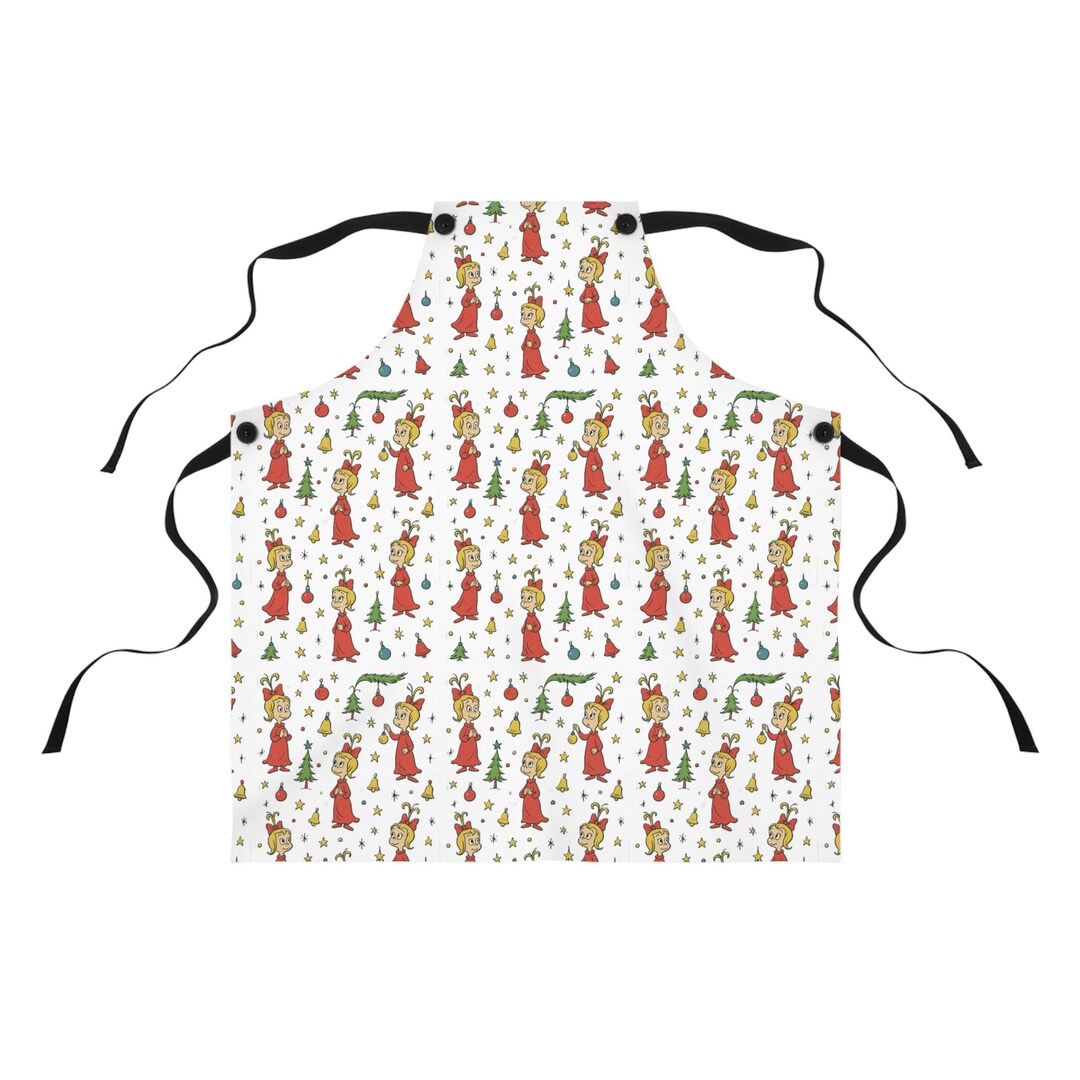 Vintage Cindy Lou Who Christmas Apron | Holiday Carol Pattern AOP - Etsy