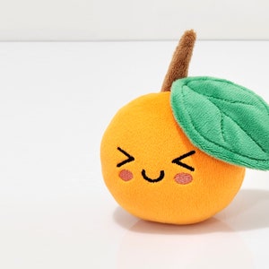 Kawaii Orange Plushie - Cute Orange Plush, Fruit Nursery Decor, Orange ...