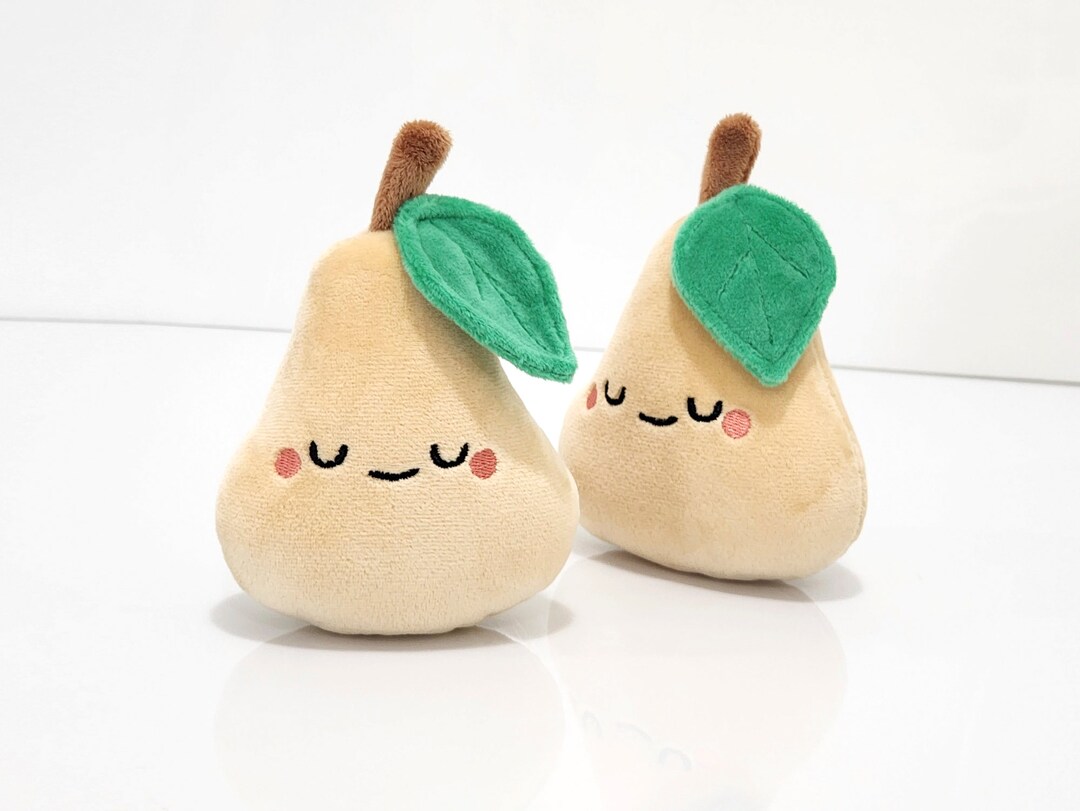 2 Pear Plush Set brown Kawaii Fruit Plushie Gift for Babyshower Baby's ...