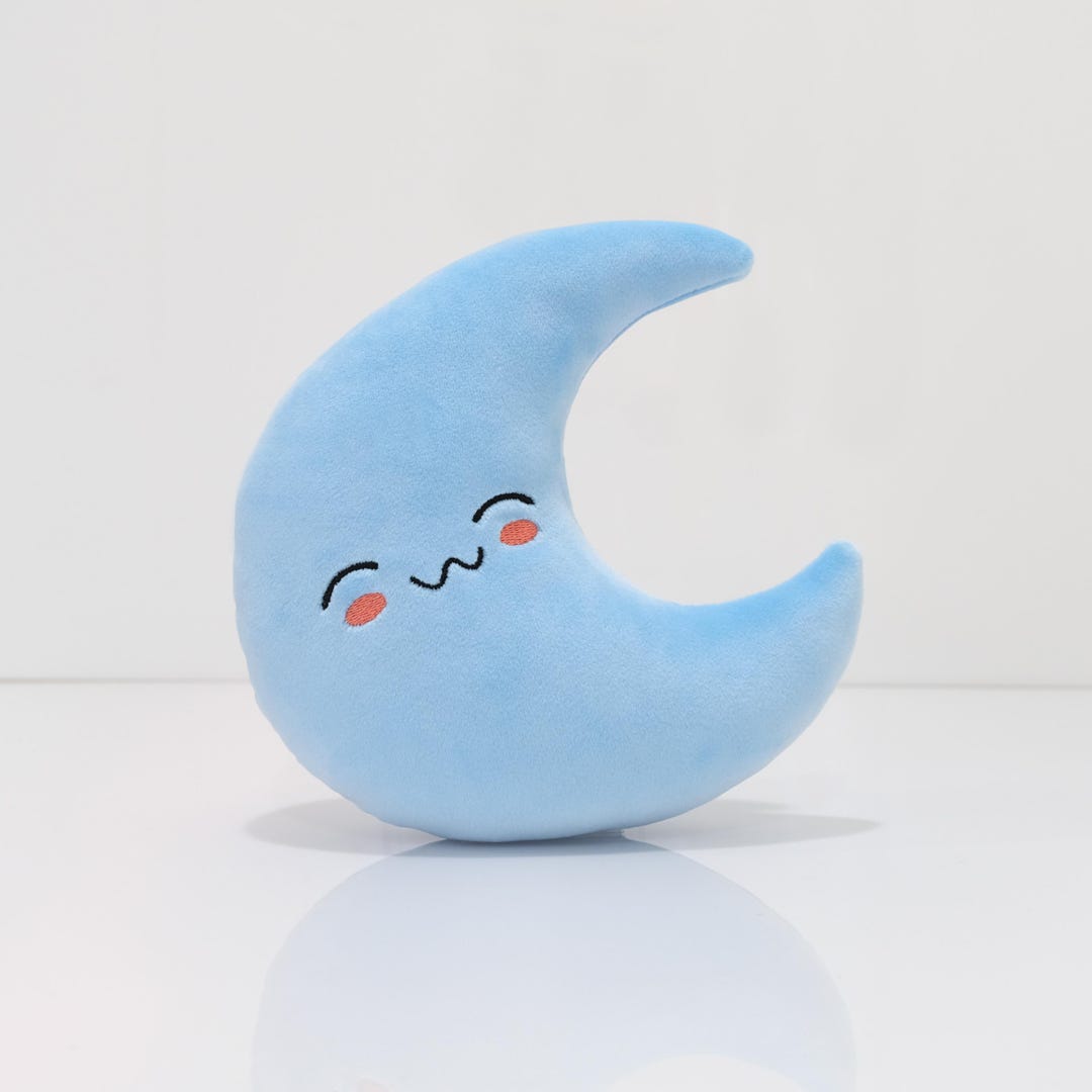 Handmade Blue Moon Plush: Mochi Minky Stuffed Toy, Nursery Decor - Etsy