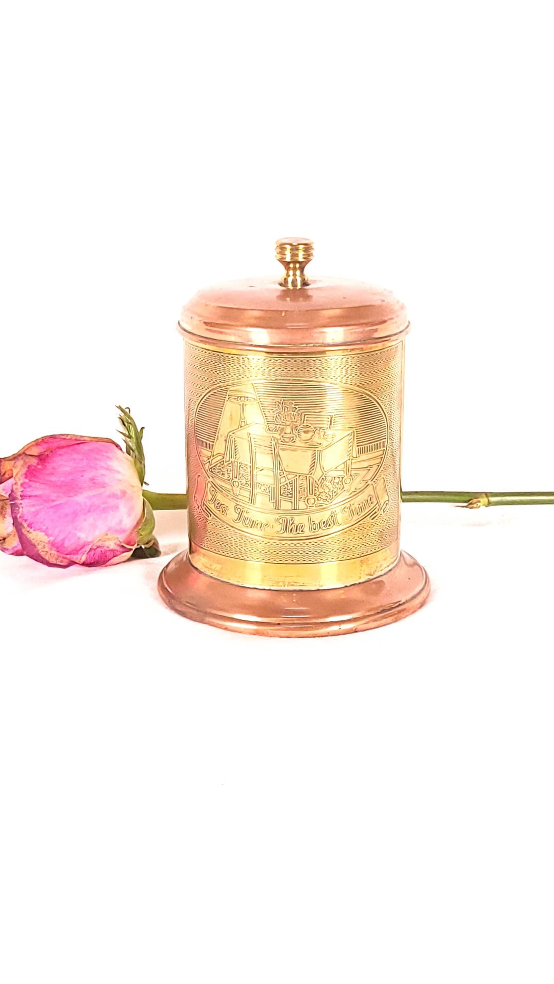 Old Vintage Brass and Copper Tea Caddy - Etsy