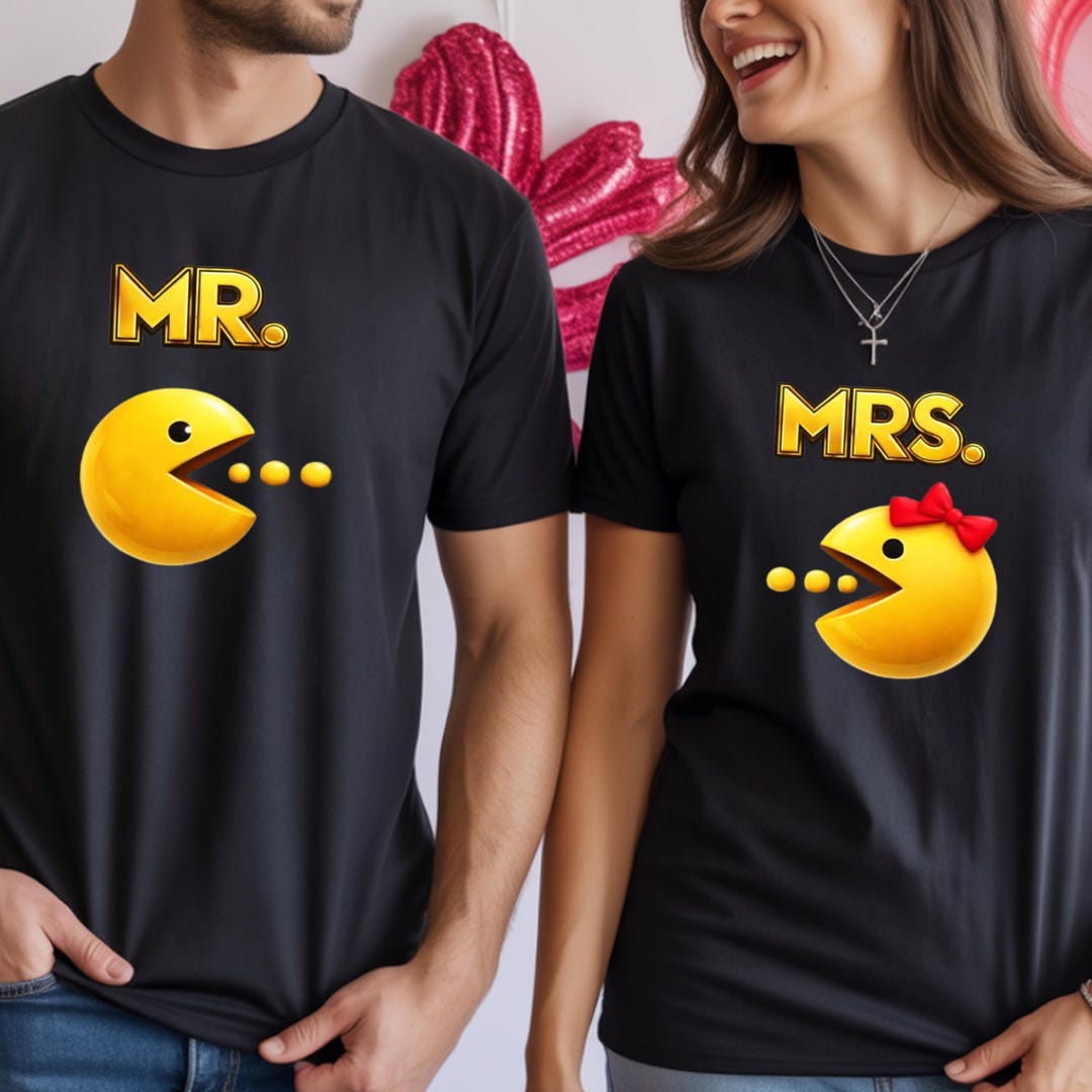 Pacman Couple Shirt, Funny Valentine's Day Matching Set - Etsy