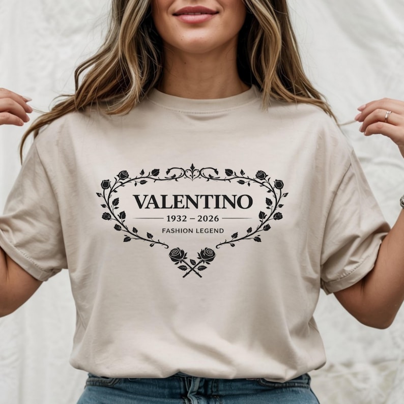 Valentino Tribute Shirt, Fashion Legend Memorial Tee, Designer Icon ...