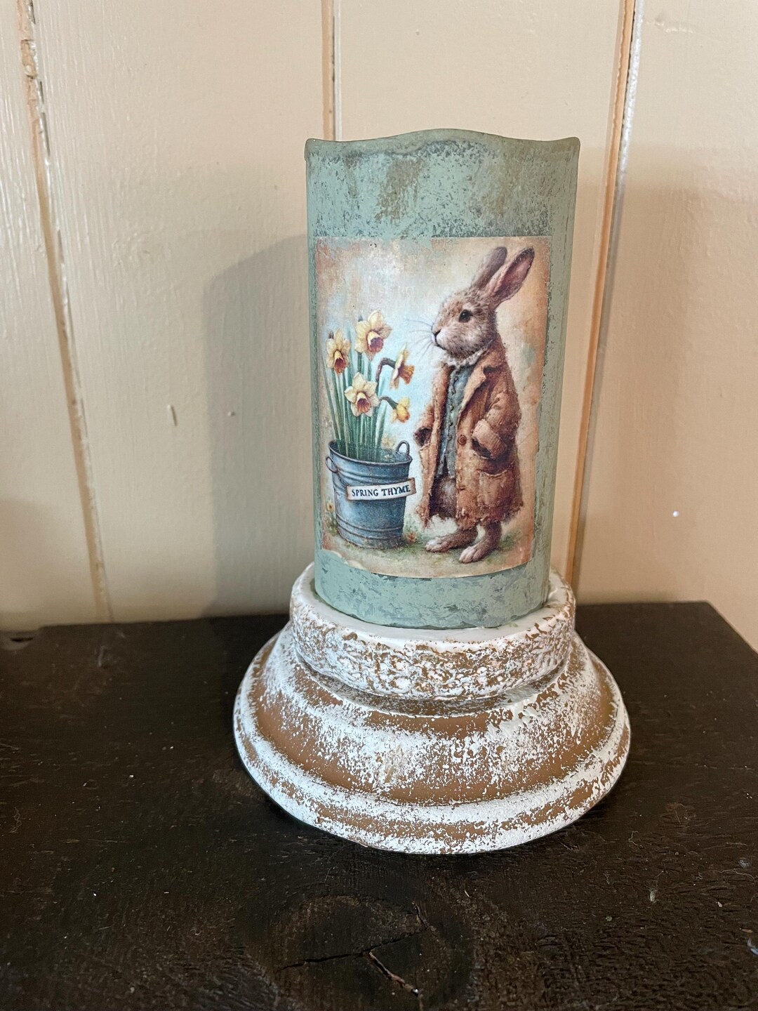 Primitive Easter Battery Operated Flickering Candle - 2 Piece - Etsy