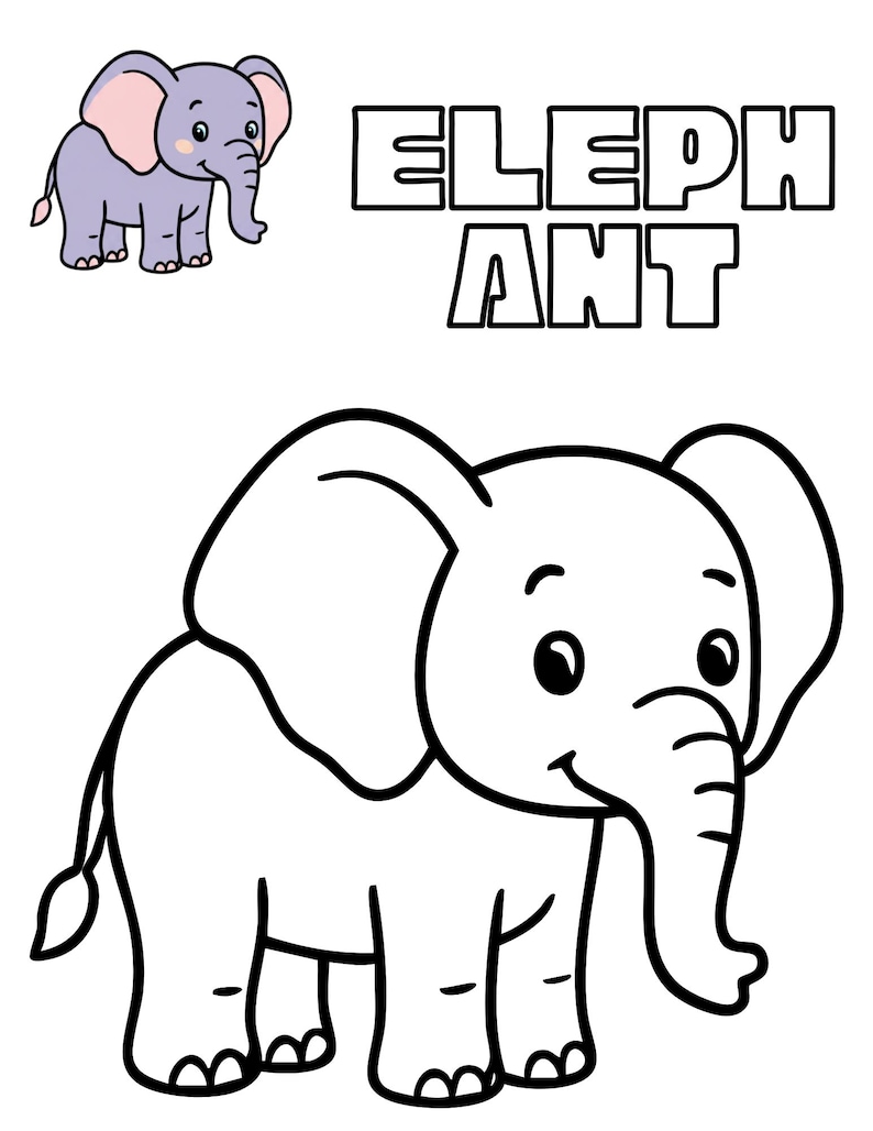 Animal Coloring Book - Cozy Digital Coloring Book for Kids Ages 3-7 ...