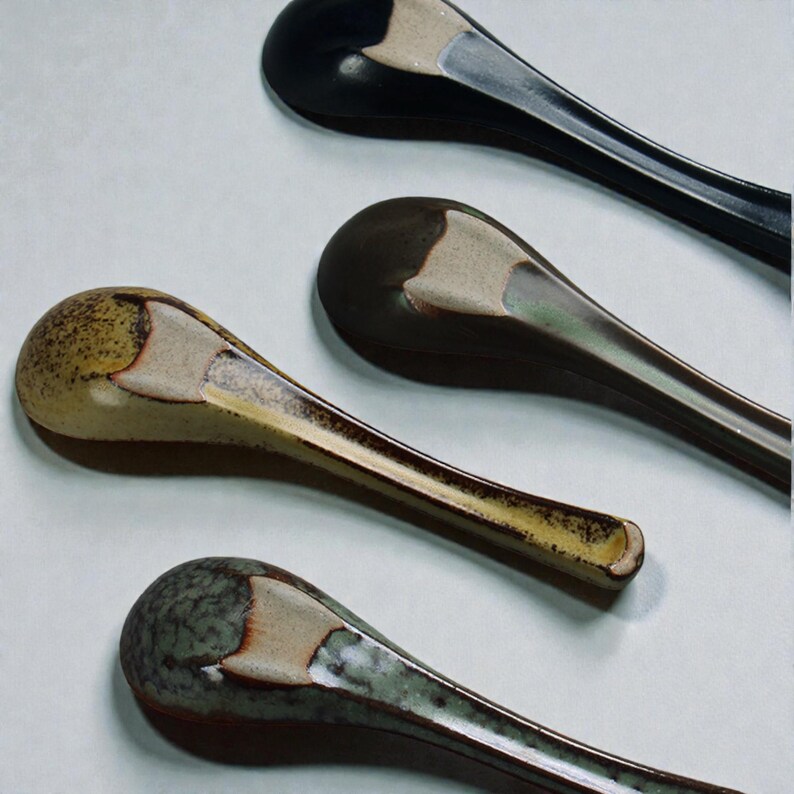 Japanese Style Ceramic Ramen Spoon • Elegant Asian Soup Spoon - Etsy