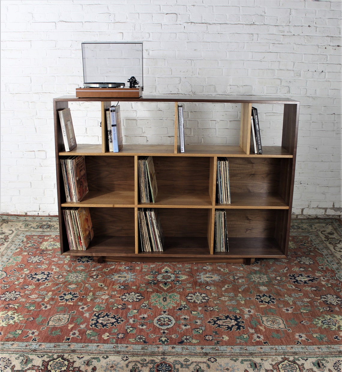 Solid Three Tier Handmade Walnut Record Case Bookcase With - Etsy