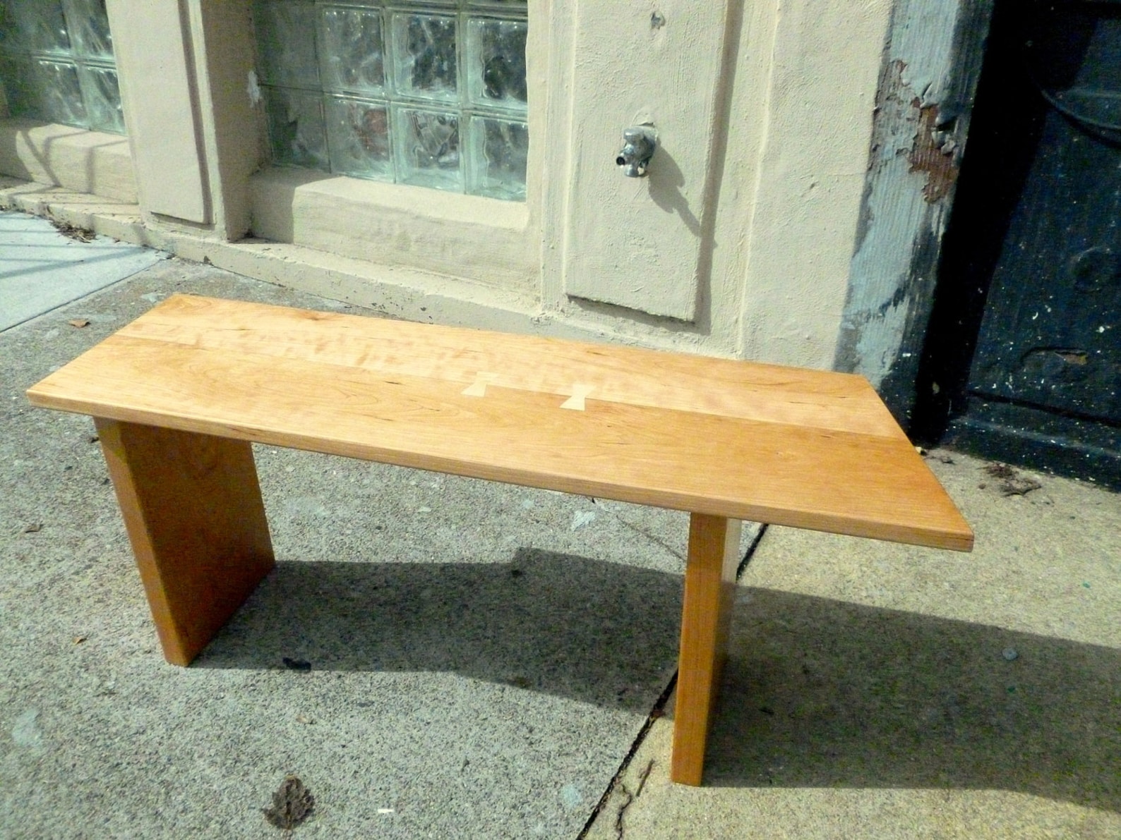 Mid Century Studio Modern Style Gallery Entry Shoe Bench Coffee or ...