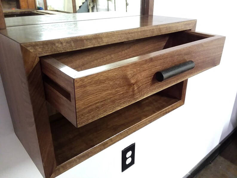 Handmade Solid Walnut Entry Mirror With Wall Box Storage and Drawer - Etsy
