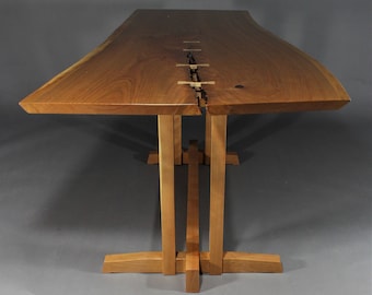 Live Edge Solid Walnut Desk or Dining Table Inspired by | Etsy