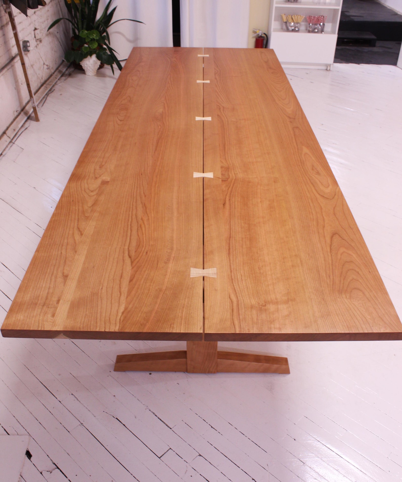 Custom Solid Wood Knockdown Trestle Dining Table Traditional Japanese ...