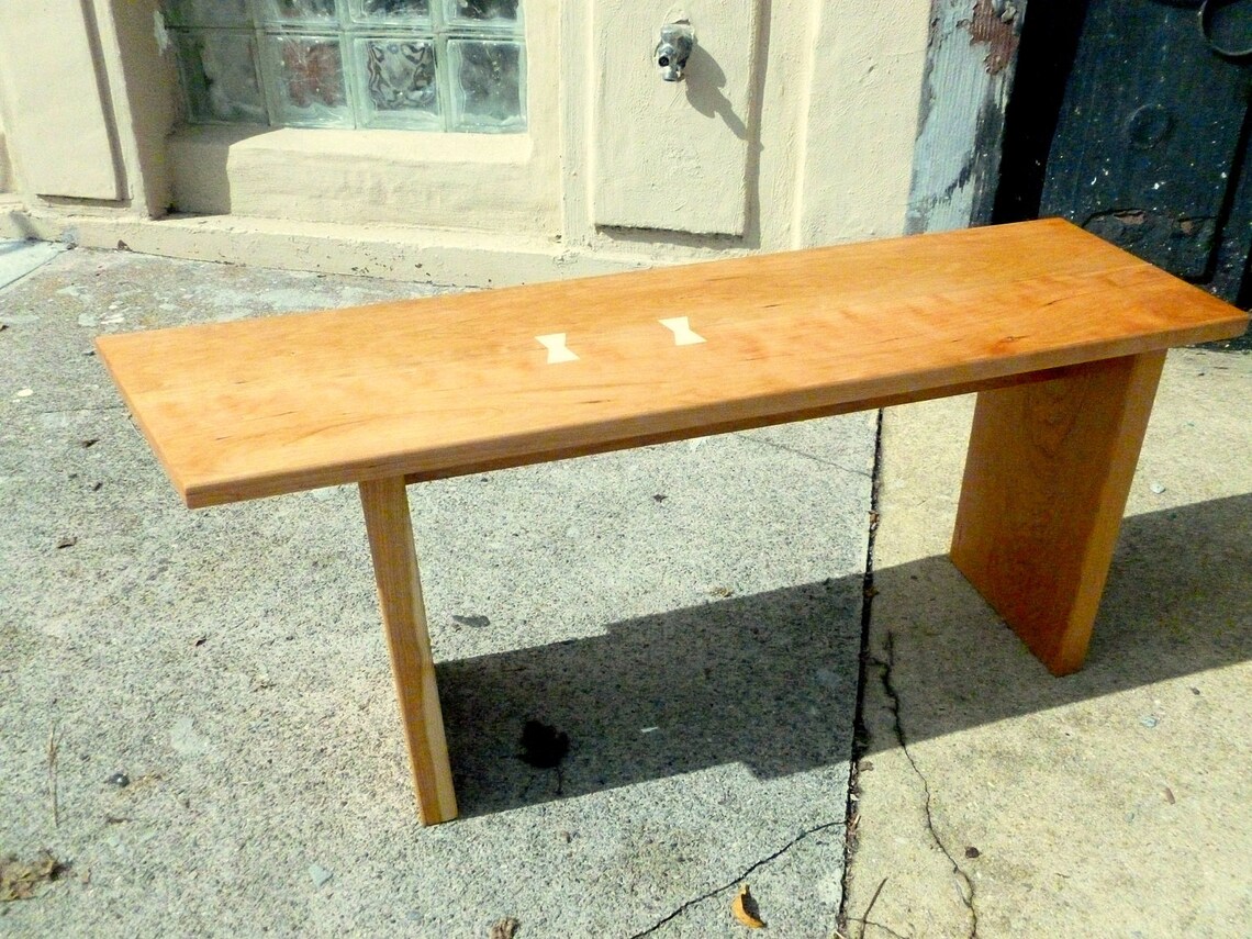 Mid Century Studio Modern Style Gallery Entry Shoe Bench Coffee or ...