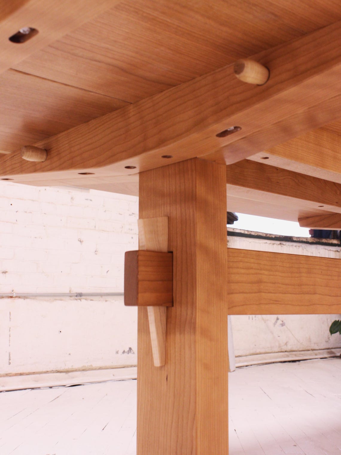 Custom Solid Wood Knockdown Trestle Dining Table Traditional Japanese ...
