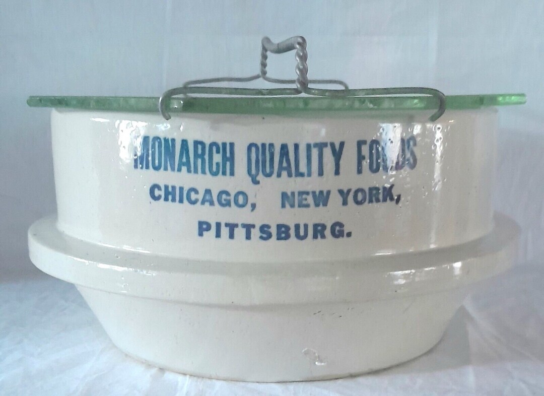 Antique Commercial Stoneware Pickle Dispenser Jar Crock Monarch Quality ...