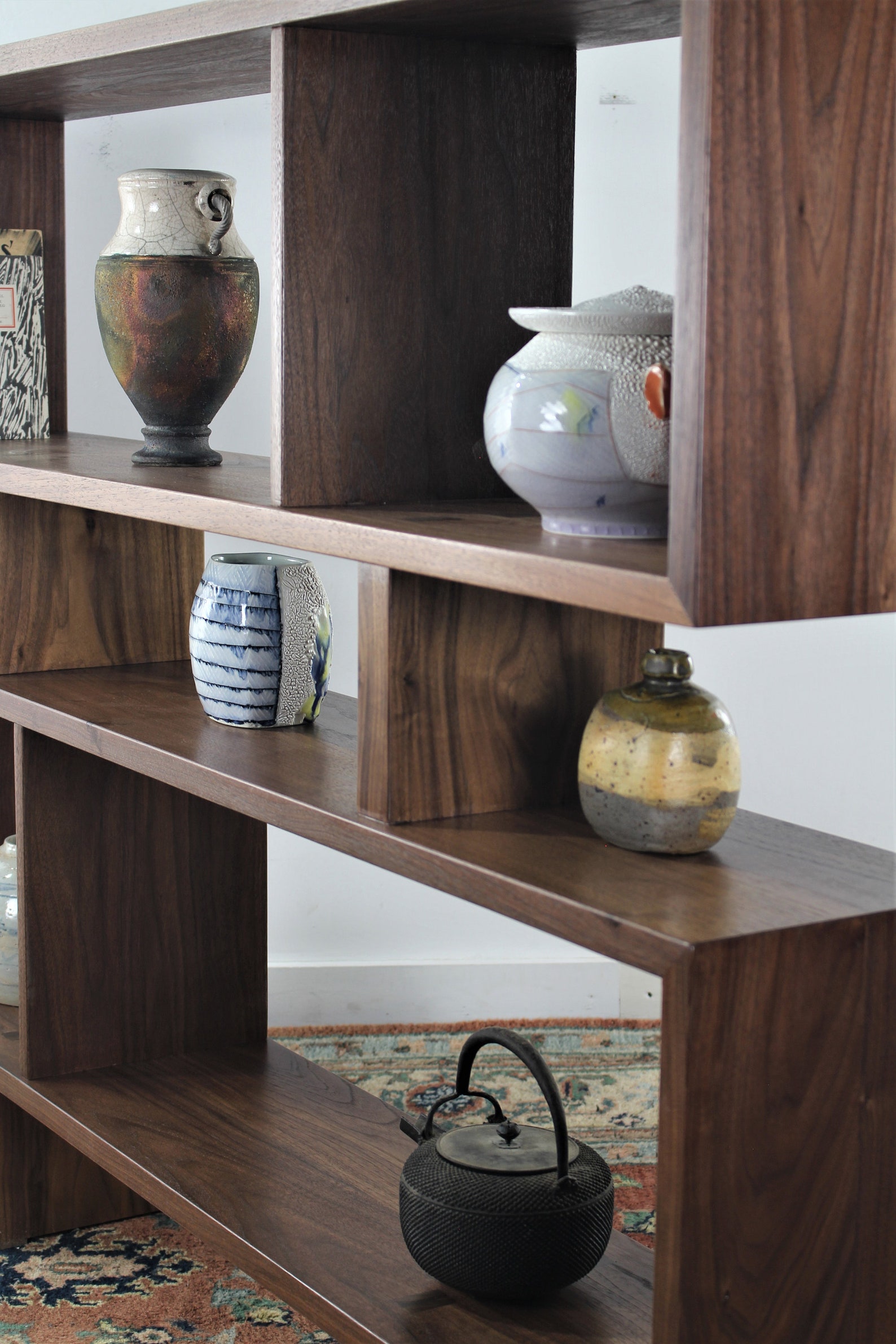 Solid Handmade Walnut Room Divider Display Case Bookcase - Etsy