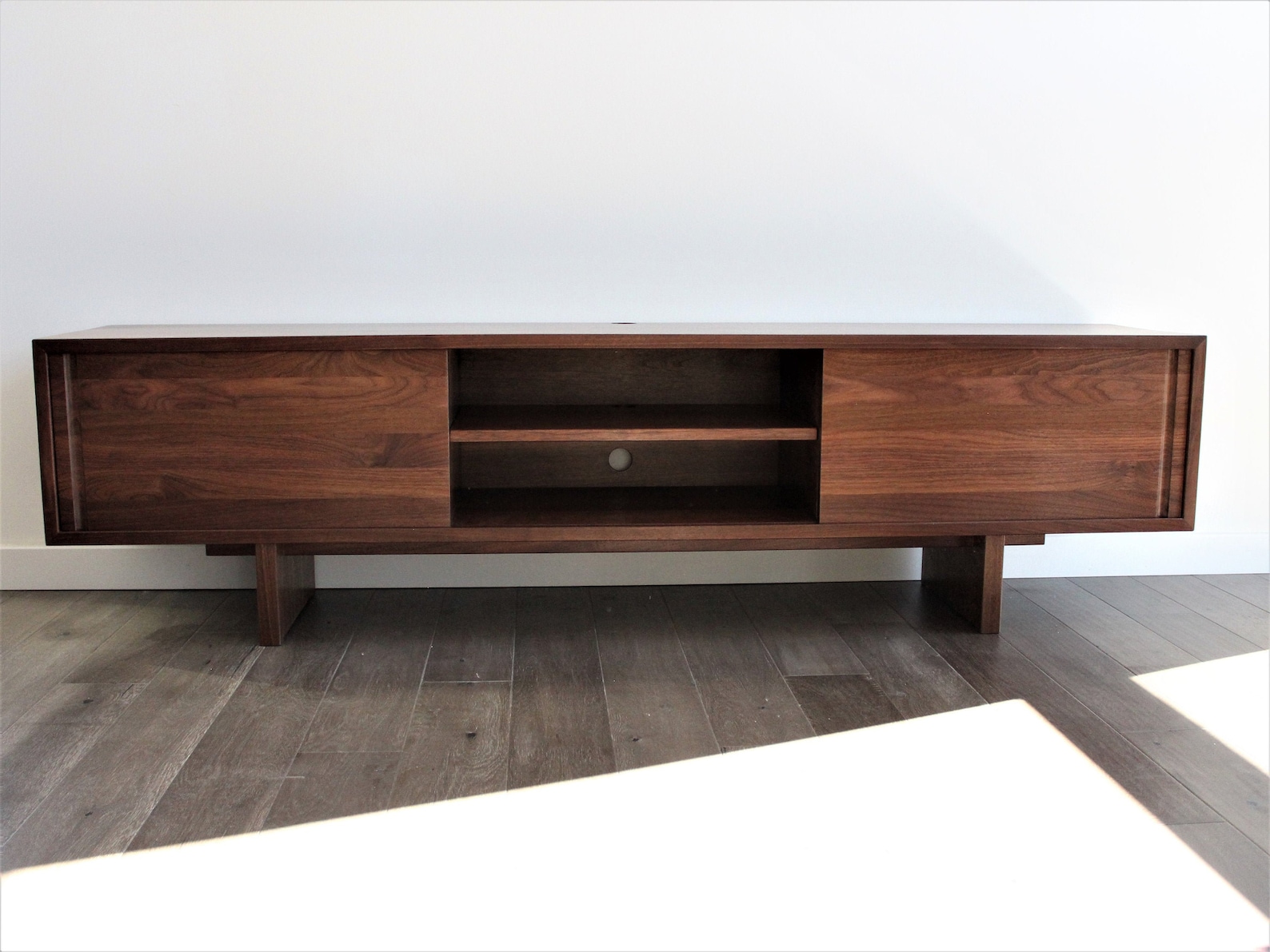 70 Inch Custom Handmade Solid Walnut Media Console Cabinet Tv - Etsy