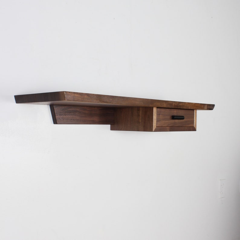 Petite Live Edge Walnut Custom Shelf Walnut Wall or Entry Shelf With ...