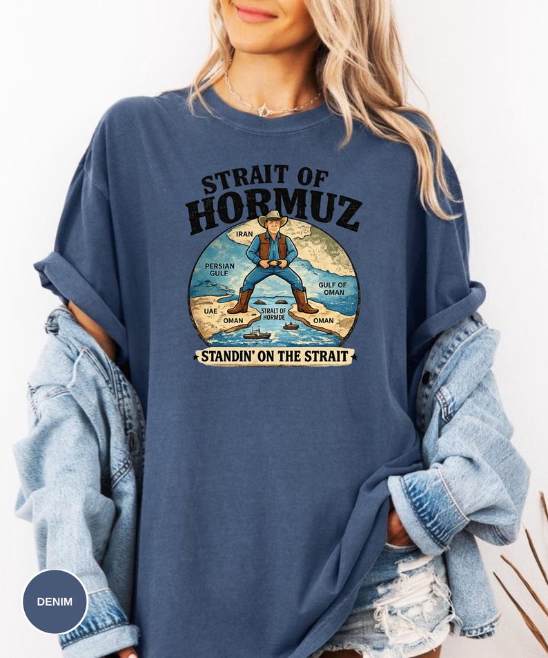 Strait of Hormuz Shirt, Funny Political Map Tee, Vintage Style Graphic ...