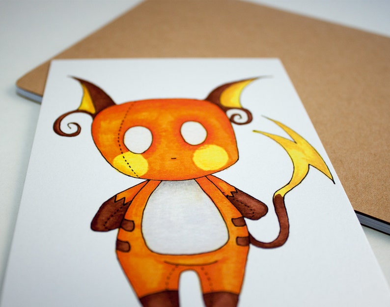 Mini Raichu - 4x6 Print [ Pokemon / Fan Art / Chibi ] - Etsy