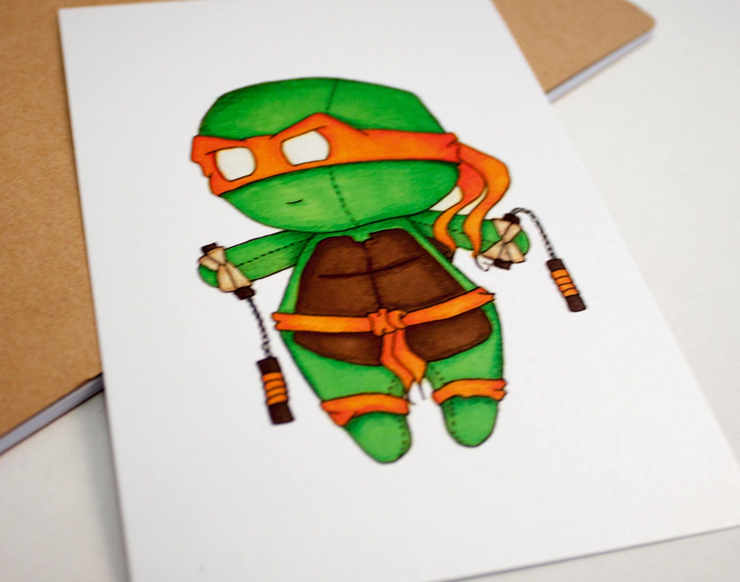 Mini Michelangelo - 4x6 Print [ TMNT / Fan Art / Chibi ] - Etsy