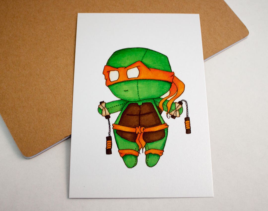 Mini Michelangelo - 4x6 Print [ TMNT / Fan Art / Chibi ] - Etsy