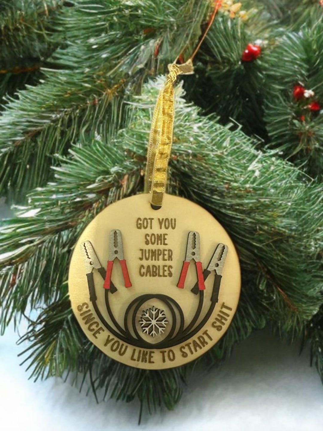 Jumper Cable Ornament Lasercut/handpainted - Etsy