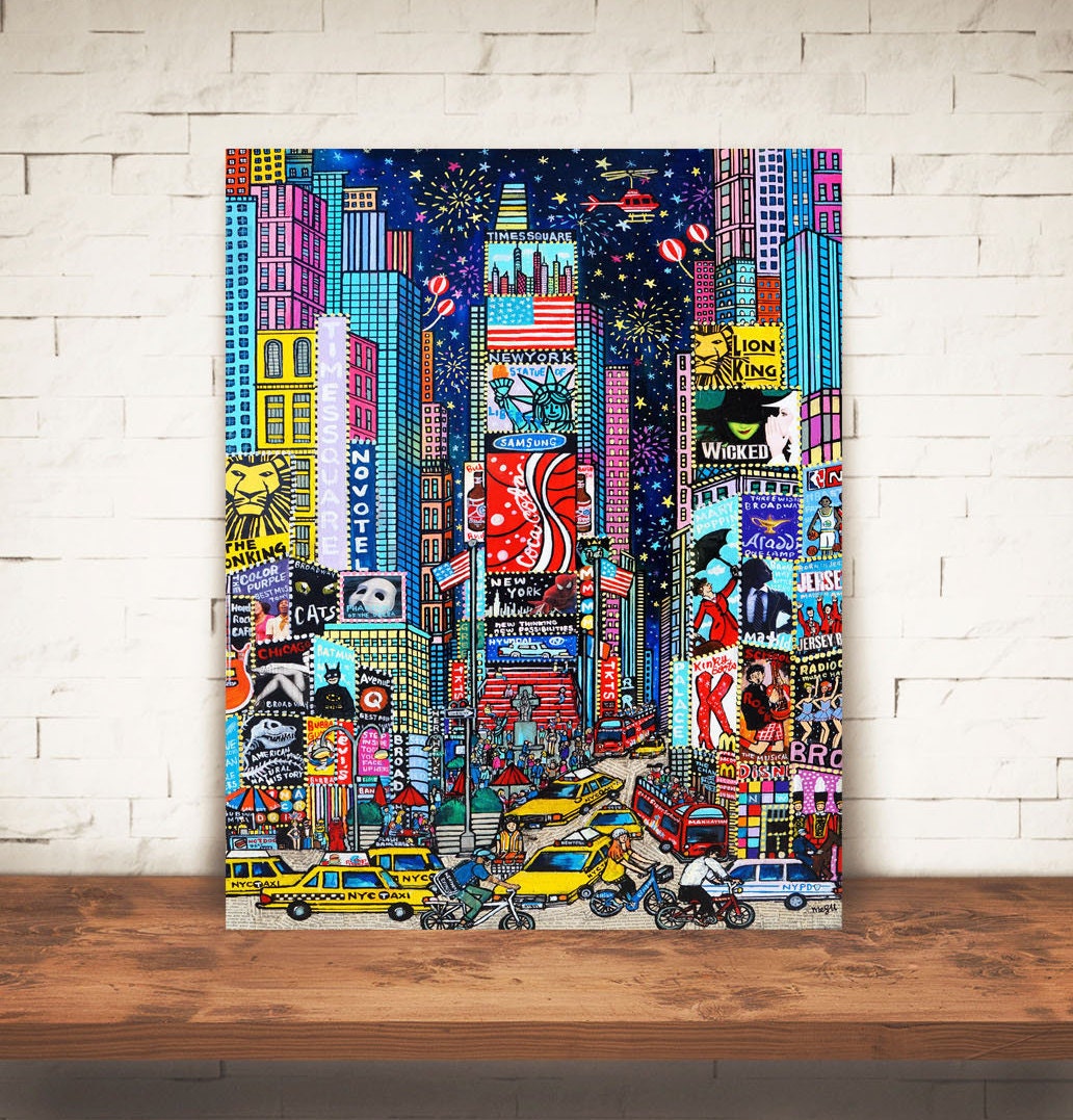 Times Square ART- New York Art Original -new York Art Home -new York ...