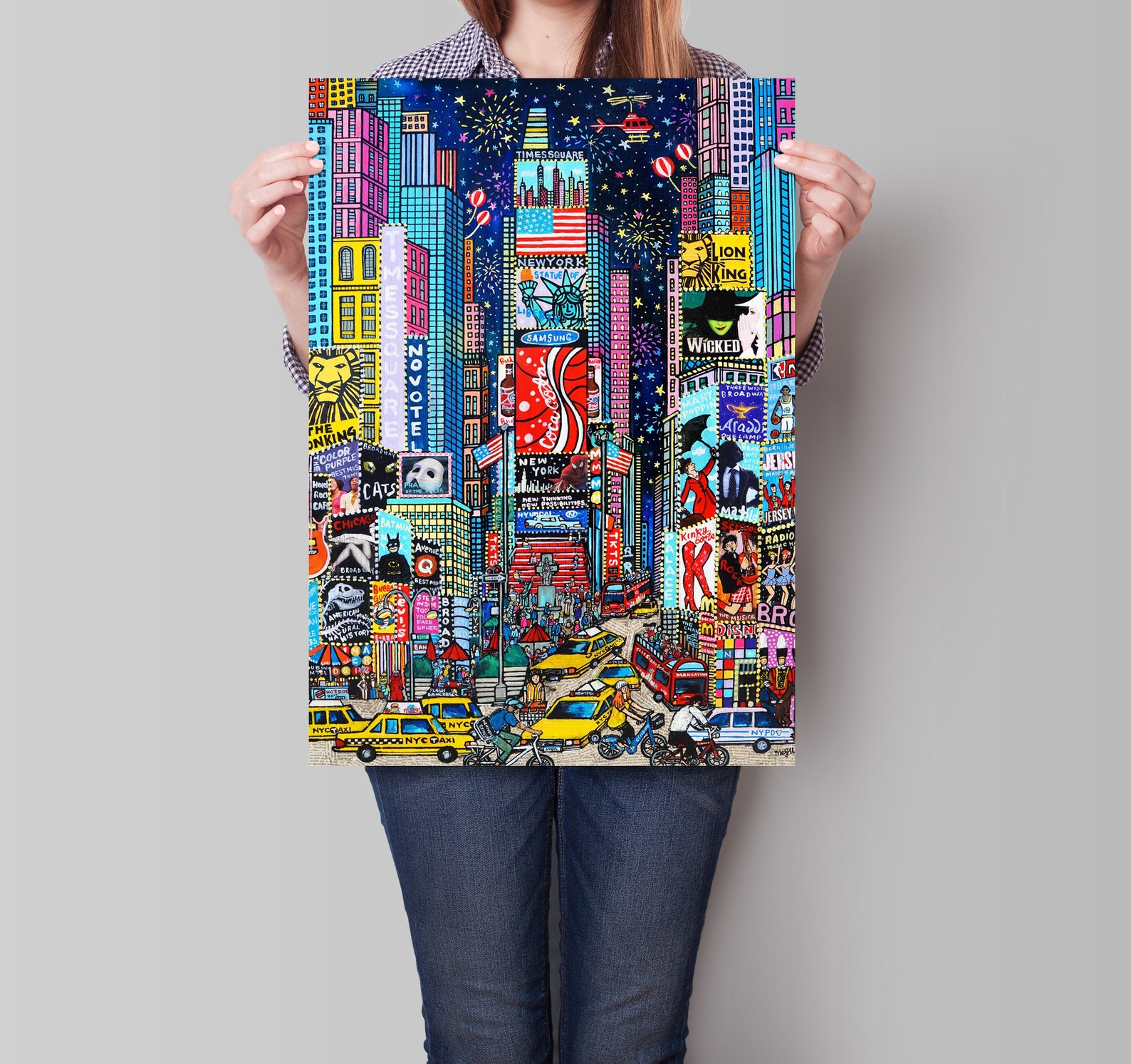 Times Square ART New York Art Original New York Art Home | Etsy