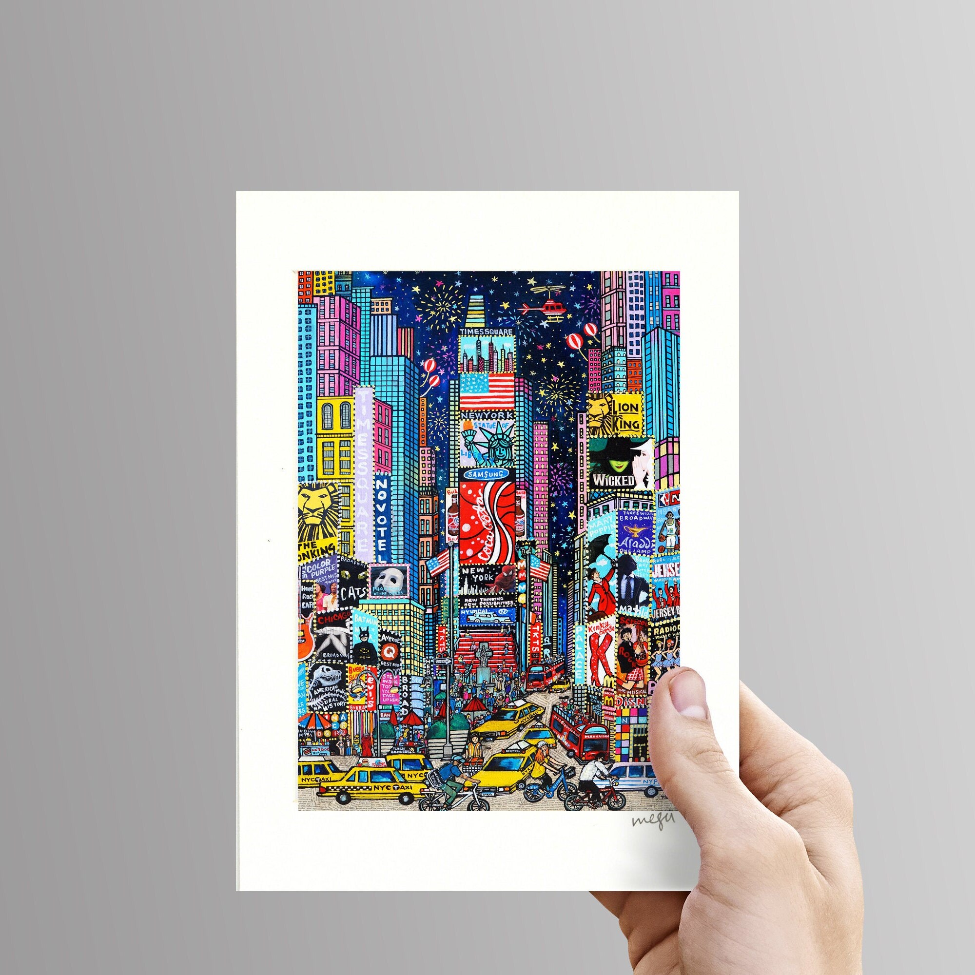 Times Square ART- New York Art Original -new York Art Home -new York ...